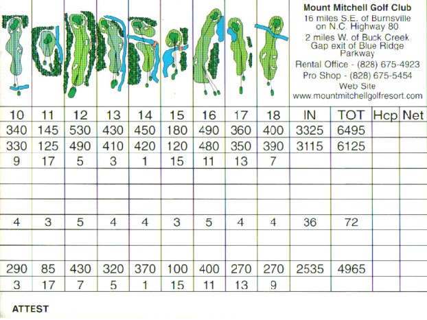 Golf Course - Mt. Mitchell Golf Course