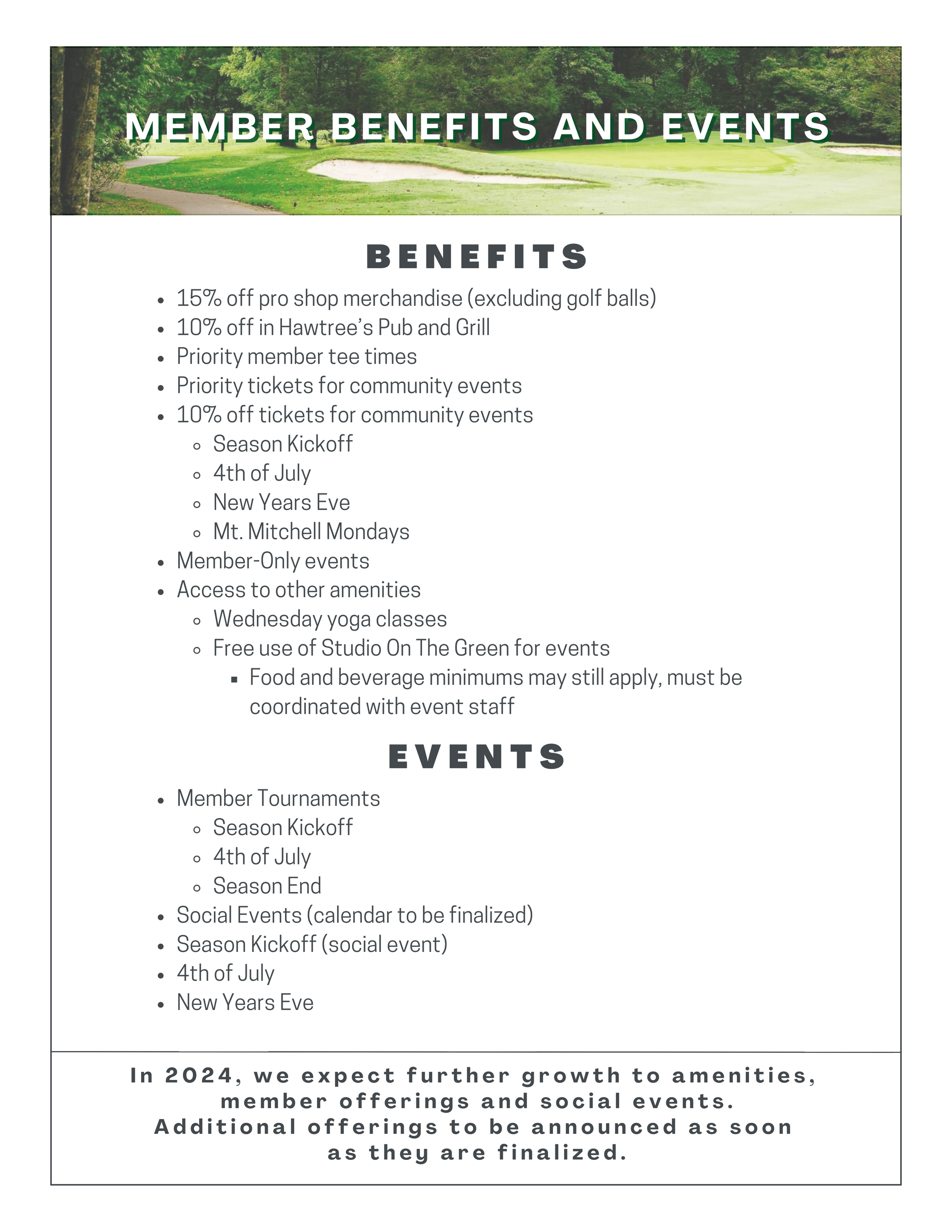 Membership - Mt. Mitchell Golf Course
